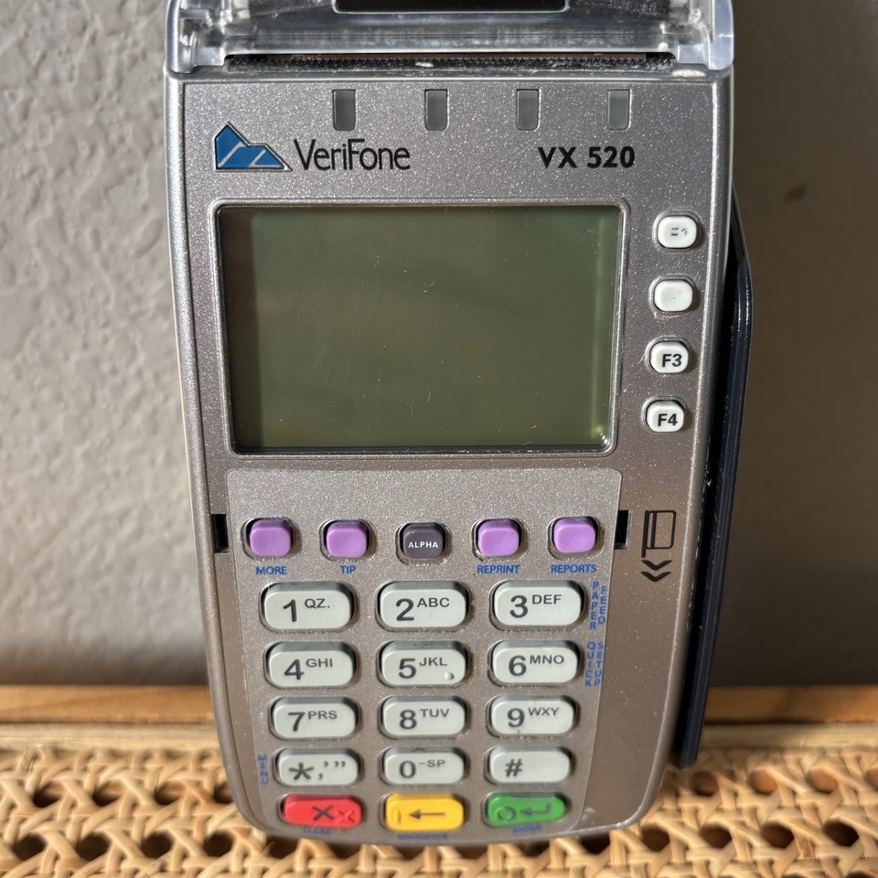 VeriFone VX520 Silver/ Black, LCD Screen POS Credit Card Terminal ...