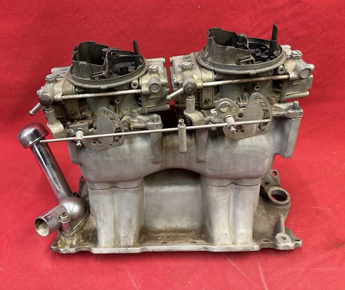 SBC 2X4 INTAKE Manifold Tunnel Ram Edelbrock TR1X WITH TWO #4224 ...