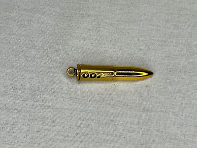 007 James Bond, Collectors Gold Bullet Pendant with 007 Gun Logo, Metal ...
