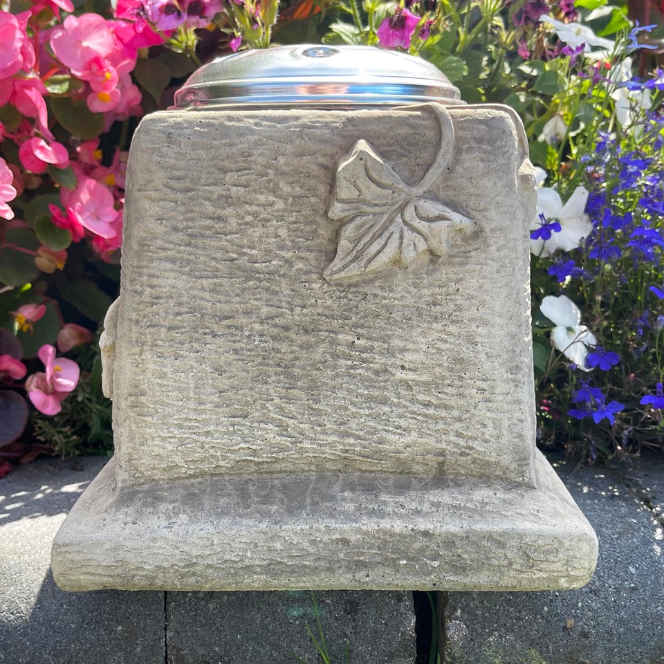Stone Memorial Grave Vase In Loving Memory Antique Grey Flower Pot ...