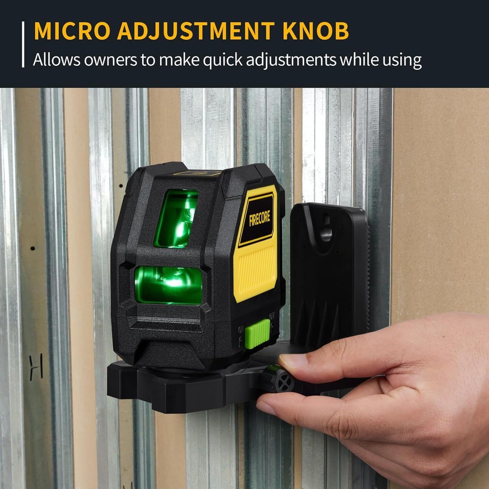 Firecore Professional Green Cross Line Laser, 130ft Self-Leveling Laser ...