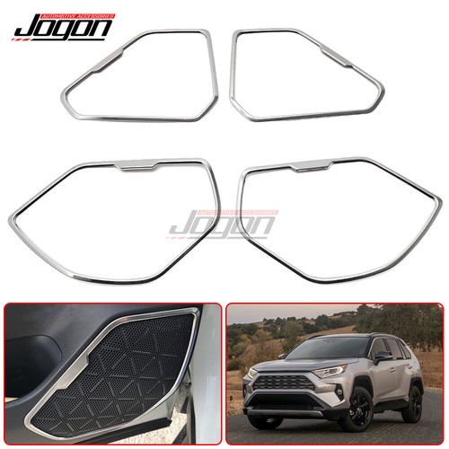 JOGON Silver Chrome Car Door Audio Speaker Frame Cover For Toyota RAV4 ...