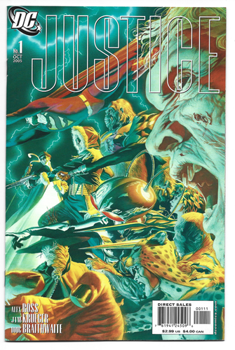 DC JLA in Justice #1, 2005, Alex Ross Cover, Villains Variant, VF+ ...