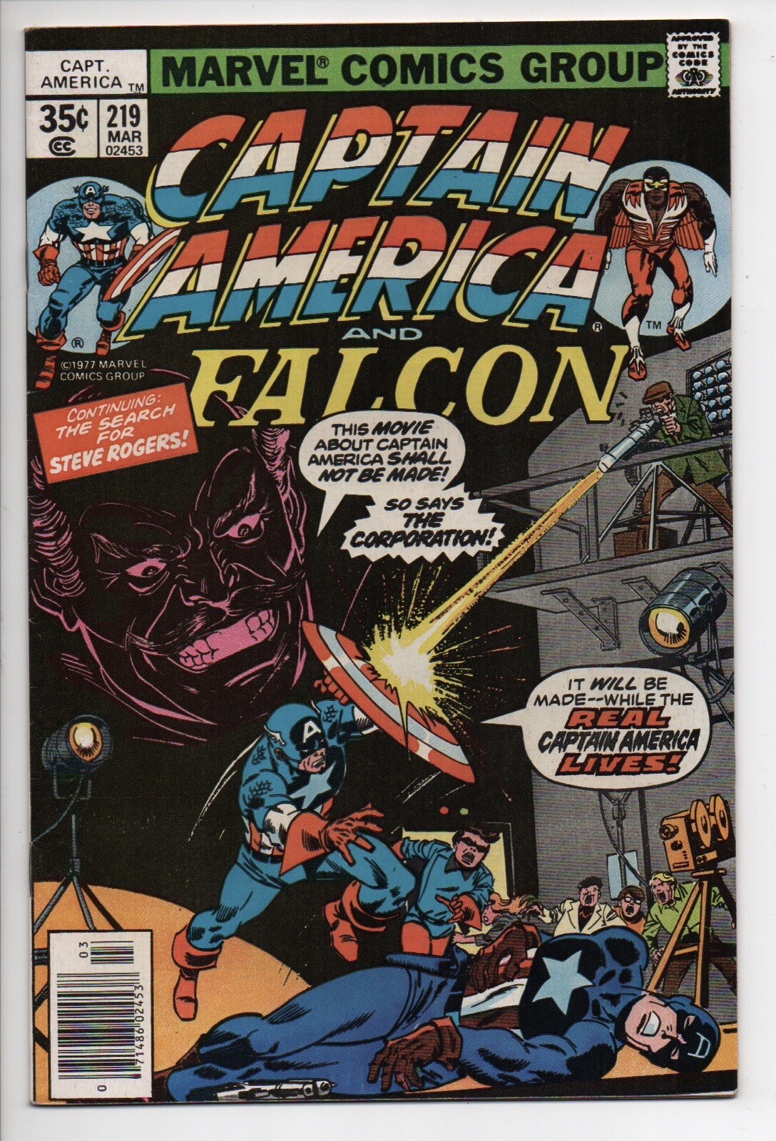 Captain America And The Falcon 219 Marvel Comic Book 1977 Search Steve ...