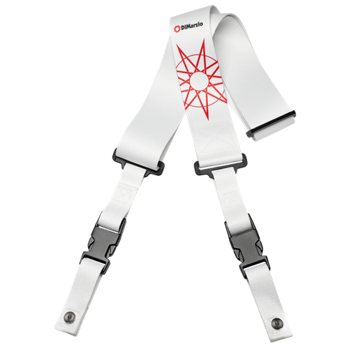 NEW Dimarzio DD2249 White JIM ROOT Logo CLIPLOCK Strap Ibanez Slipknot ...
