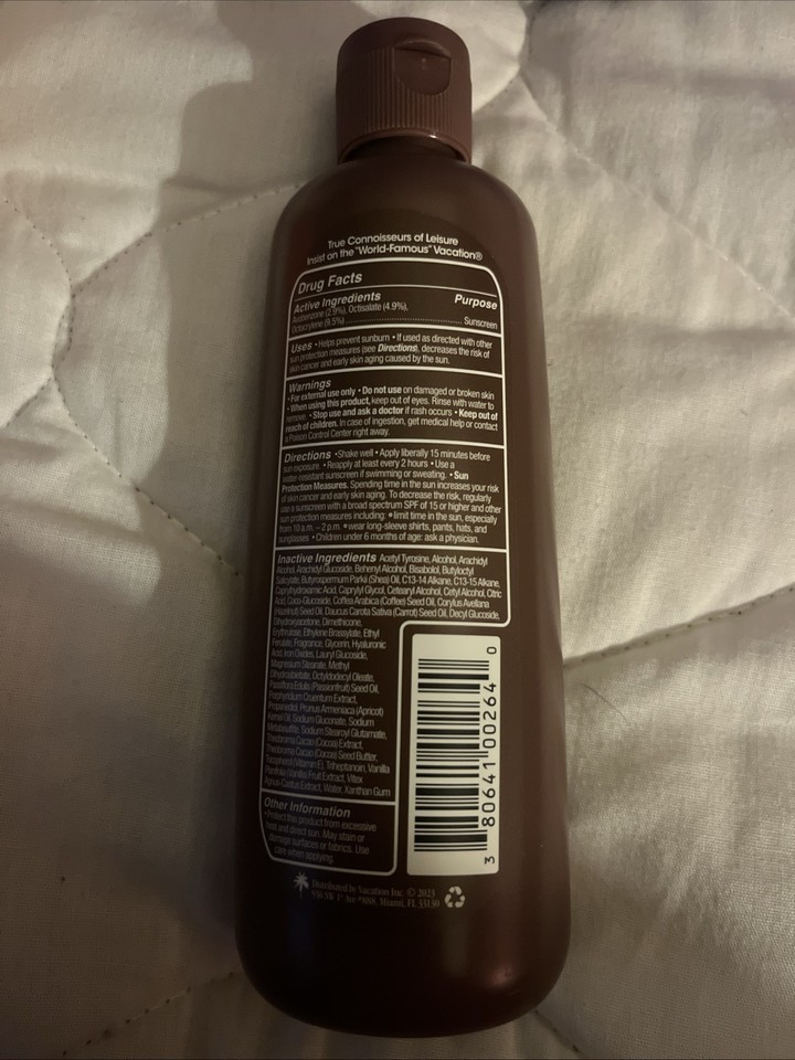 Vacation Instant Vacation Bronzing Lotion SPF 30 Body Sunscreen Full ...