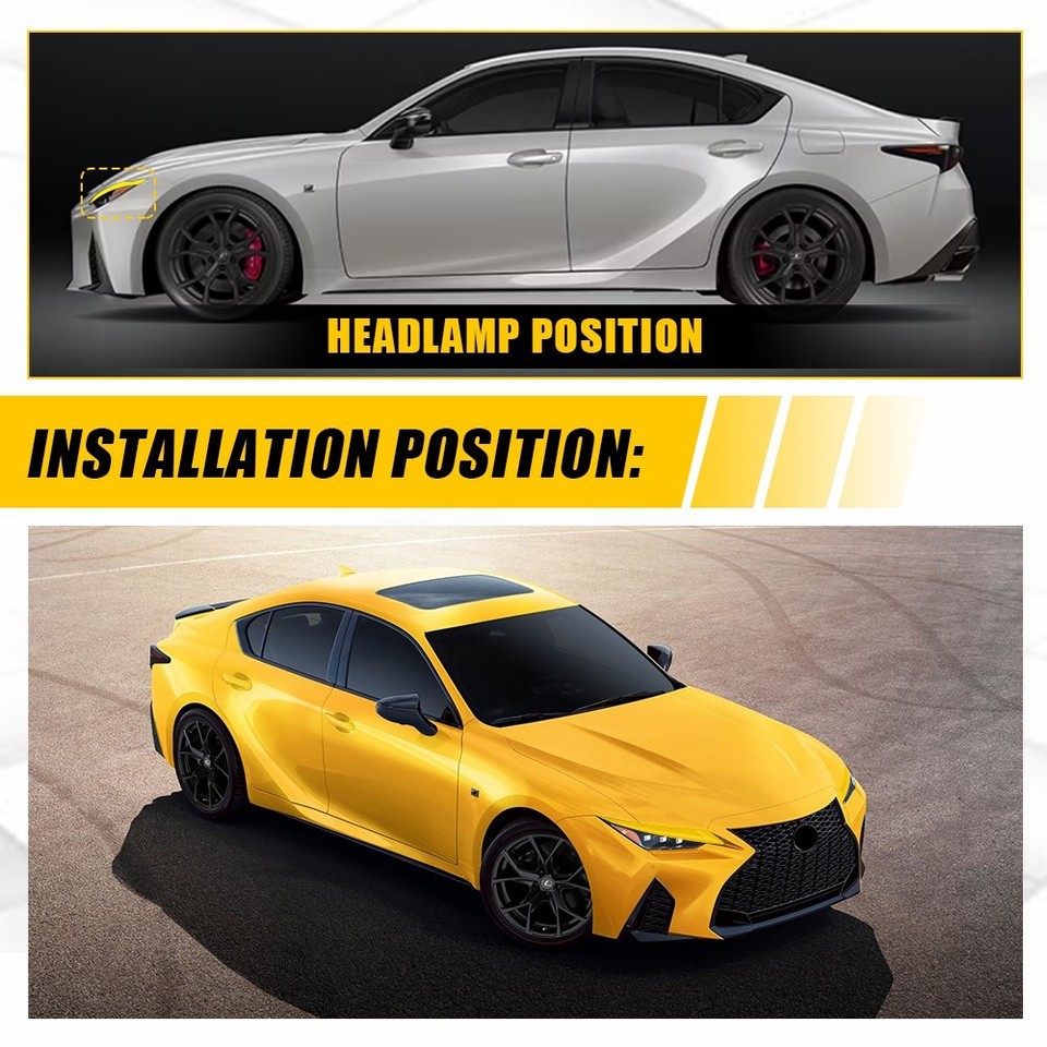 2-10x For 21-25 Lexus IS350 IS300 IS500 Headlight DRL Vinyl Overlay ...