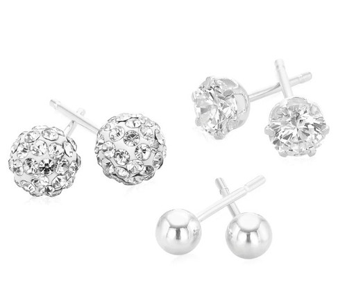 SET of 3, Sterling Silver Balls, Cubic Zirconia & Crystal Balls | eBay ...