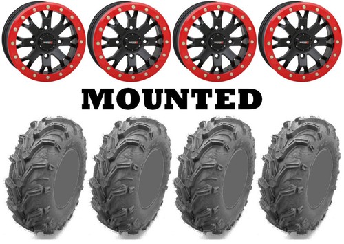 Kit 4 EFX MotoMax 27x10-14/27x12-14 on SB-4 Beadlock Matte Black Red ...