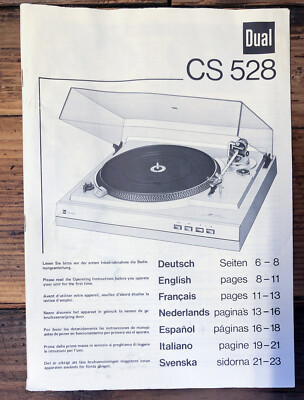 Dual CS-528 CS528 Record Player / Turntable Owner / User Manual ...
