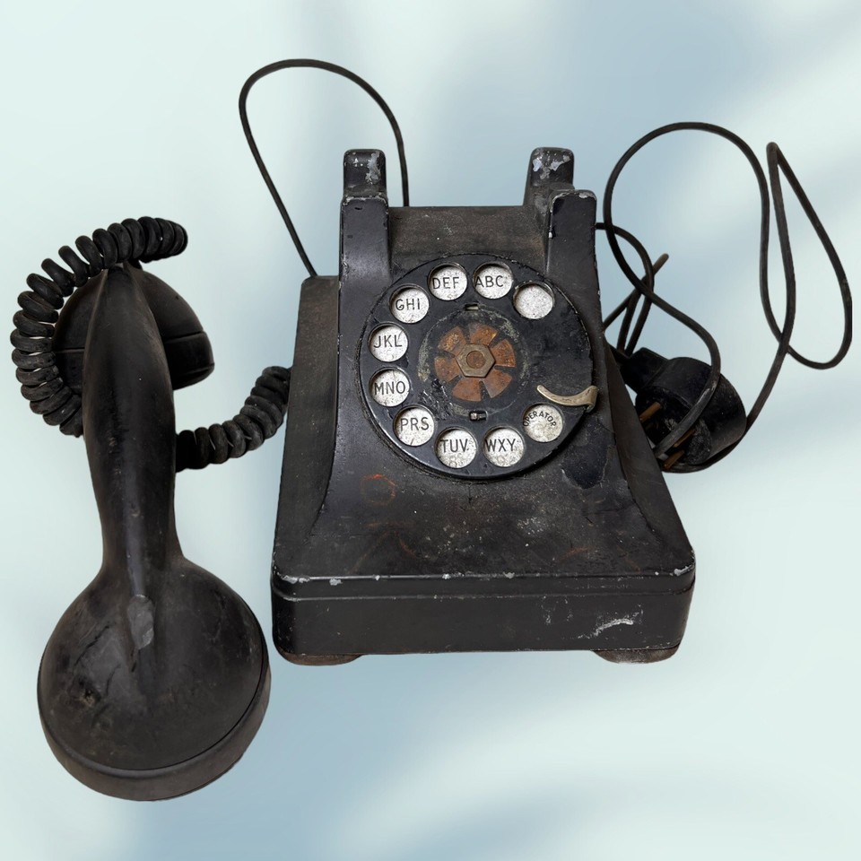 Lot Of 2 Vintage Antique ROTARY DIAL Telephone Bakelite & Metal | eBay