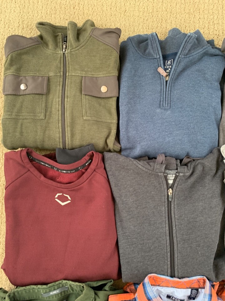 Lot of Men's Size Medium Clothes Hoodies Pants Button Up Mens Shirts | eBay