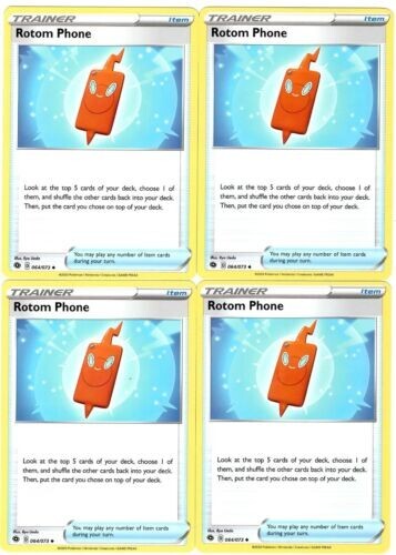 4x PLAYSET Rotom Phone Pokemon Trainer 064/073 - Champion's Path | eBay