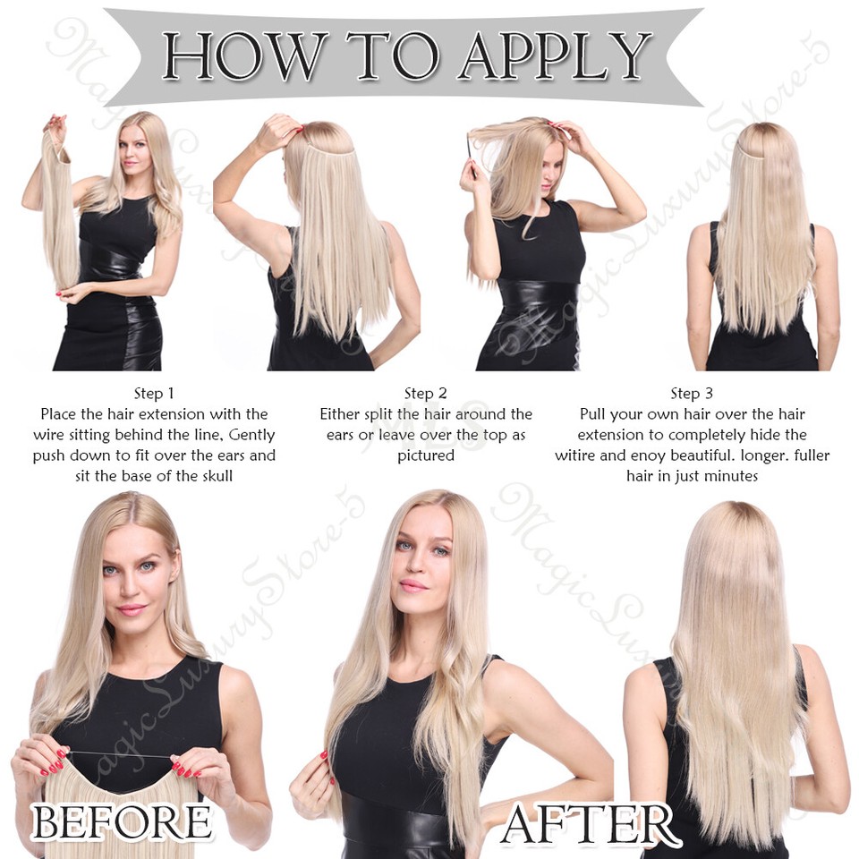 Hidden Secret One Piece Weft Wire on 100% Real Hair Human Extensions ...