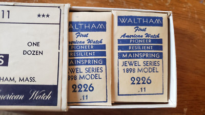 NEW Case WALTHAM PIONEER Resilient Mainspring Watch Box w/ 19 Envelopes ...