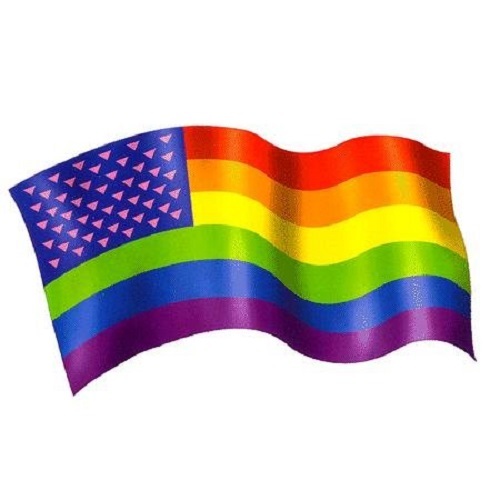 NSI Rippling Gay Pride Flag With Triangles 5"x3.5" Die-Cut Wall Decal ...