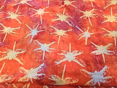 Firefly Bugs Cotton Batik Fabric Imported African Red Tie Dye By The ...