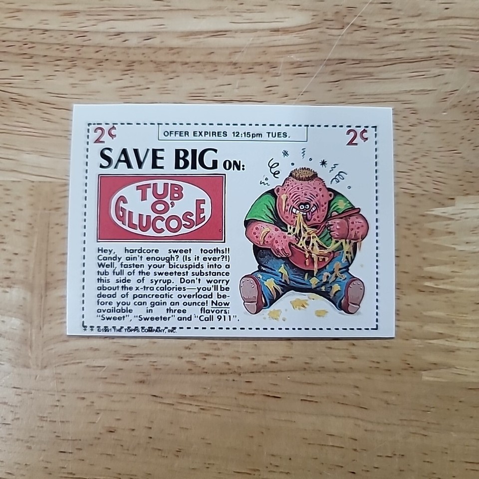 BART SIMPSON 1991 TOPPS WACKY PACKAGES CARD PARODY, BARF WIMPSON 24 NM ...