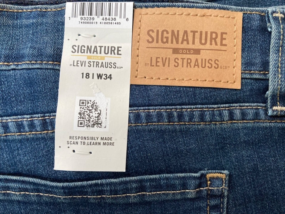 NEW Levi Signature Gold Womens Mid Rise Stretch Capri Jeans 18 / 20 ...