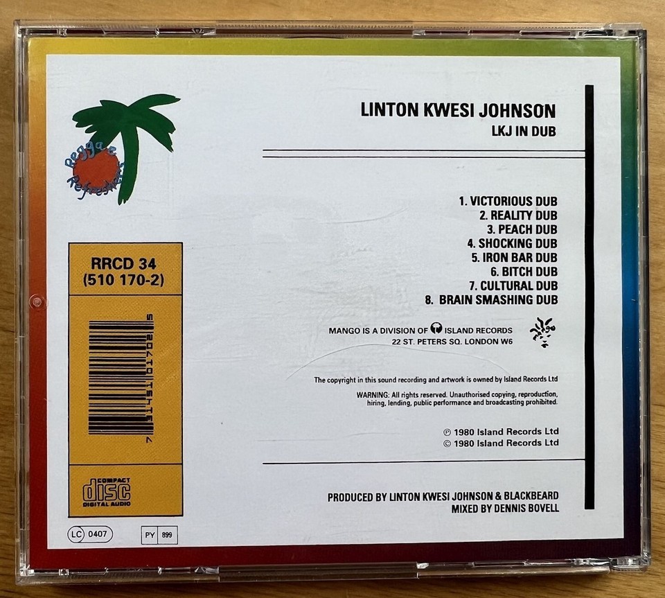 DUB LOT Linton Kwesi Johnson Inner Circle Fatman Riddim Section ...