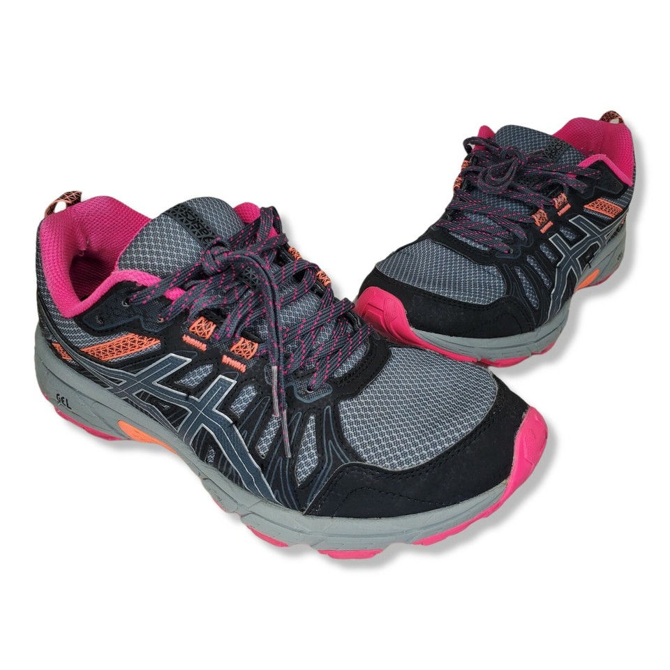 Asics GEL-Venture 7 Women’s Size 7 Wide Gray Pink Peach Running Shoes ...