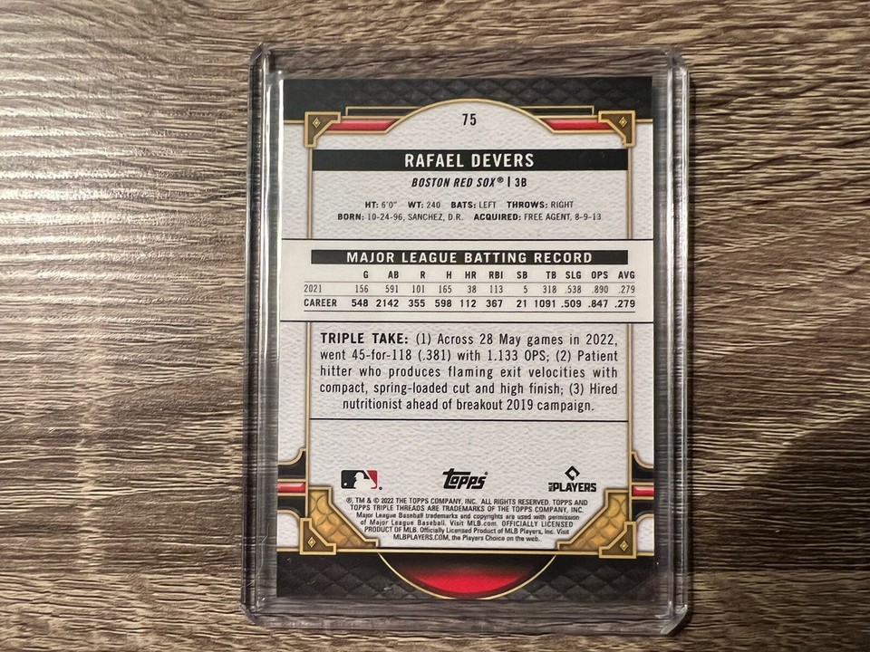 2022 Topps Triple Threads Rafael Devers Base Boston Red Sox #75 | eBay