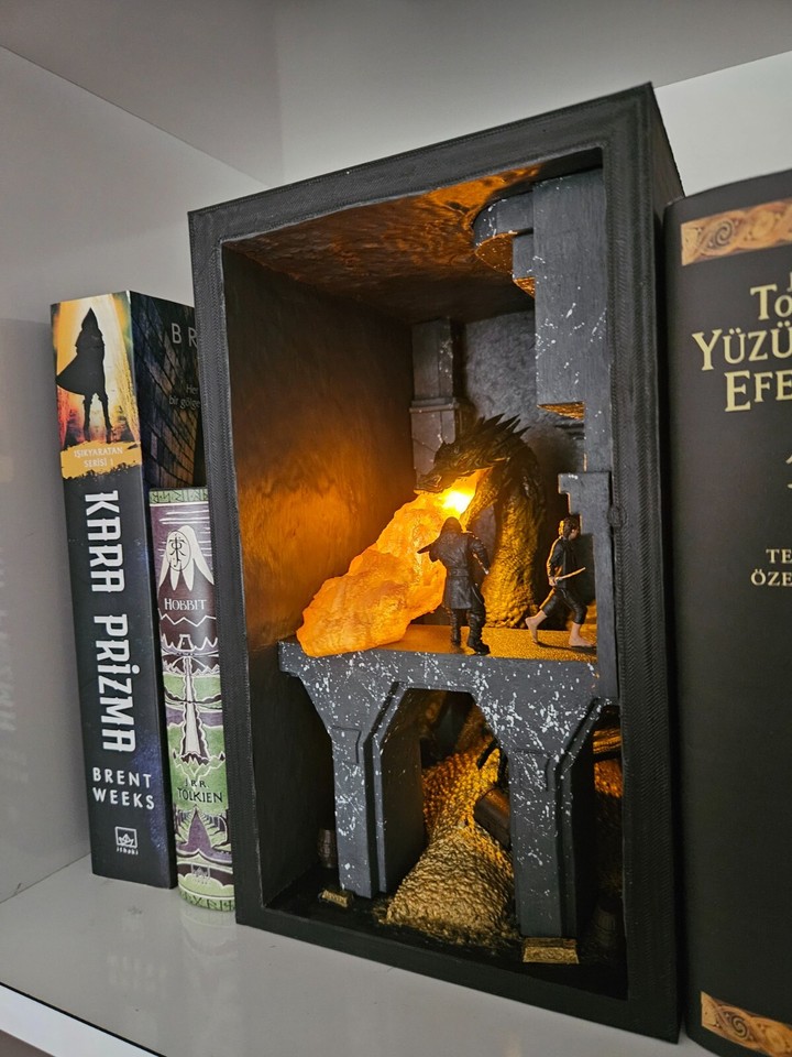 Lotr Book Nook, Erebor, Smaug and Thorin, Hobbit Book Nook | eBay