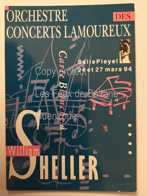 WILLIAM SHELLER CONCERT SALLE PLEYEL ORCHESTRE carte postale | eBay