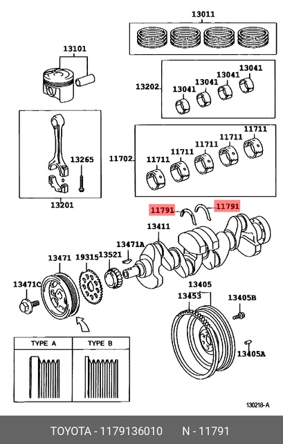 Genuine OE washer crankshaft thrust upper 1179136010 for TOYOTA 11791 ...