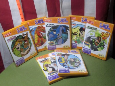 FISHER PRICE iXL Learning System lot 7 seven Batman & Scooby-Doo games ...