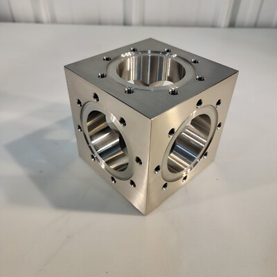 Conflat UHV 6-Way Cube 4.5" Flange Ultra High Vacuum Chamber 304SS ...