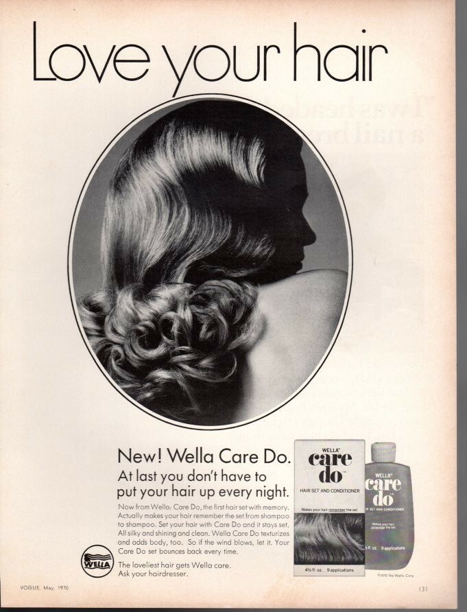 Vintage advertising print 1970 Beauty Love Your Hair Wella Care Do ...