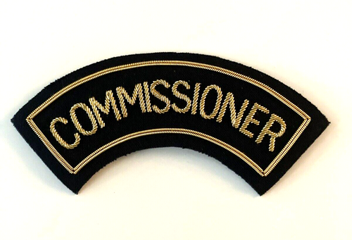 Vintage Commissioner Police Fire Uniform Rank Embroidered Patch Gold on ...