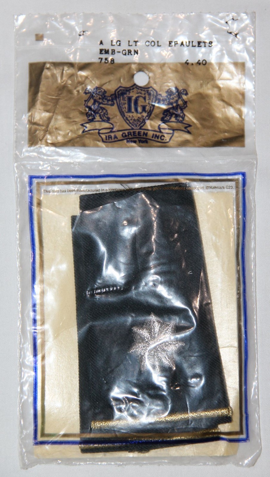 ORIGINAL, NEW PAIR OF ARMY LT. COLONEL WIRE EMBROIDERED SLIP ON ...