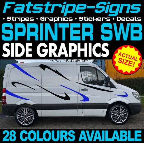 to fit MERCEDES SPRINTER SWB GRAPHICS STICKERS STRIPES RACE CAMPER VAN ...
