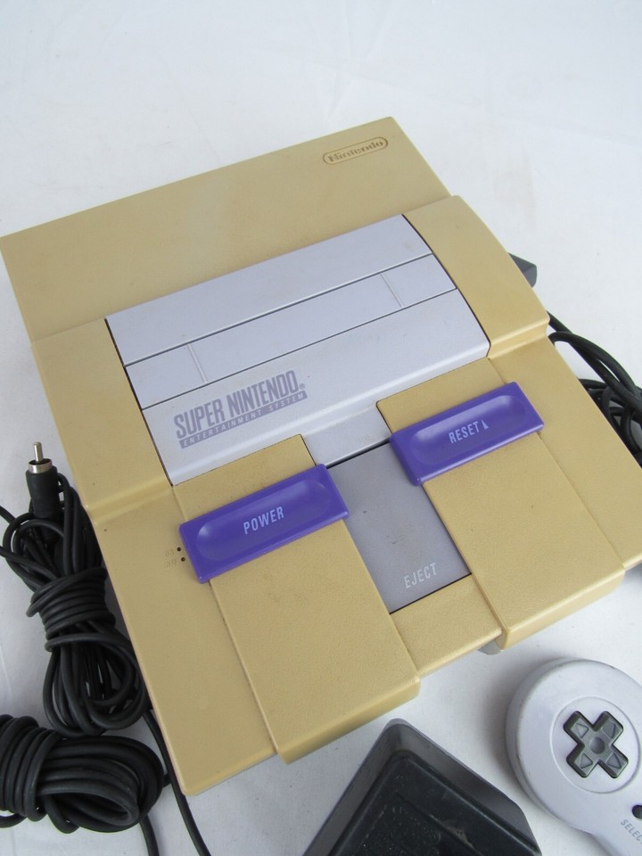 Super Nintendo SNES 1991 original controller AV power cords PARTS SNS ...