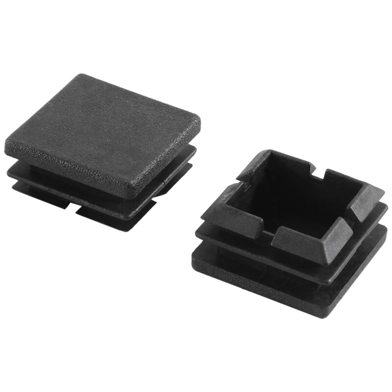 Square Table Chair Leg Tube Pipe Feet Insert 25mmx25mm 20pcs Black ...