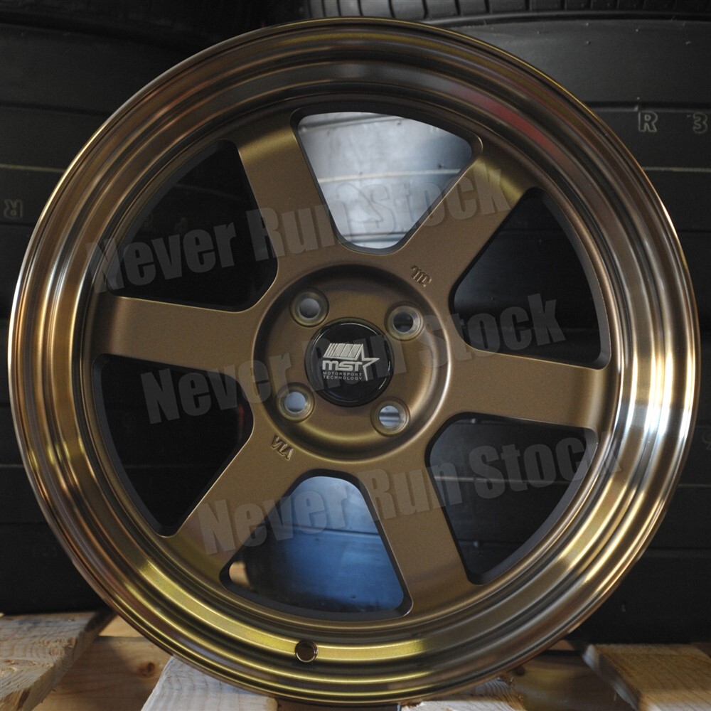 MST MT-01 17x9 4x100 +20 OFFSET 6 SPOKE MATTE BRONZE WITH LIP SPORT 4 ...
