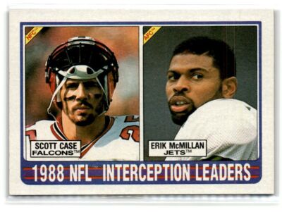 1989 Topps #221b 1988 NFL Interception Leaders (Scott Case / Erik ...