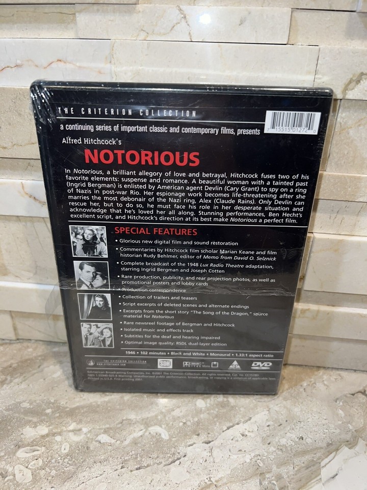 Notorious (DVD, Hitchcock, Criterion Collection SEALED | eBay