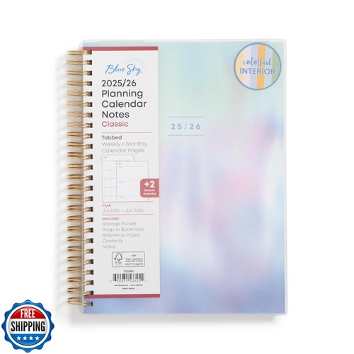 Blue Sky 2025-2026 Academic Year Weekly and Monthly Planner Calendar ...
