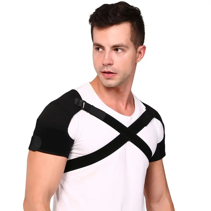 Adjustable Double Shoulder Support Back Posture Corrector Wrap for Pain ...