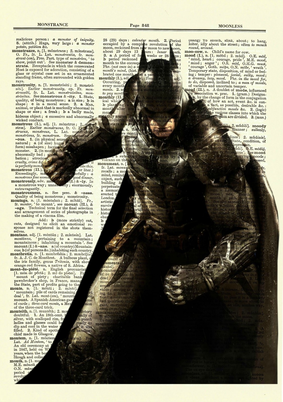 Batman Dictionary Art Print Vintage Book Poster Picture Marvel Comic ...