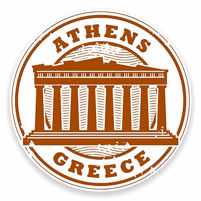 2 x 10cm Greece Athens Vinyl Sticker Decal Laptop Car Travel Luggage ...
