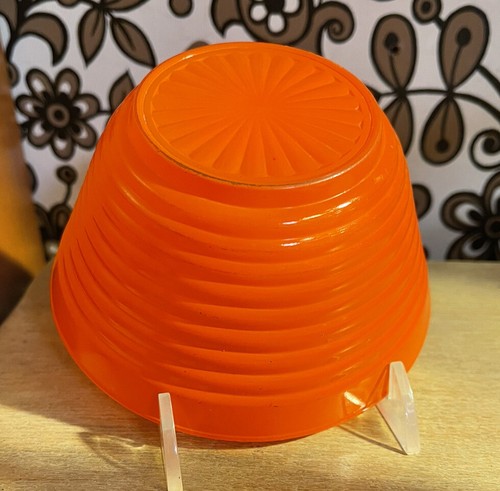 Vintage Bright Orange Ribbed Bowl | eBay