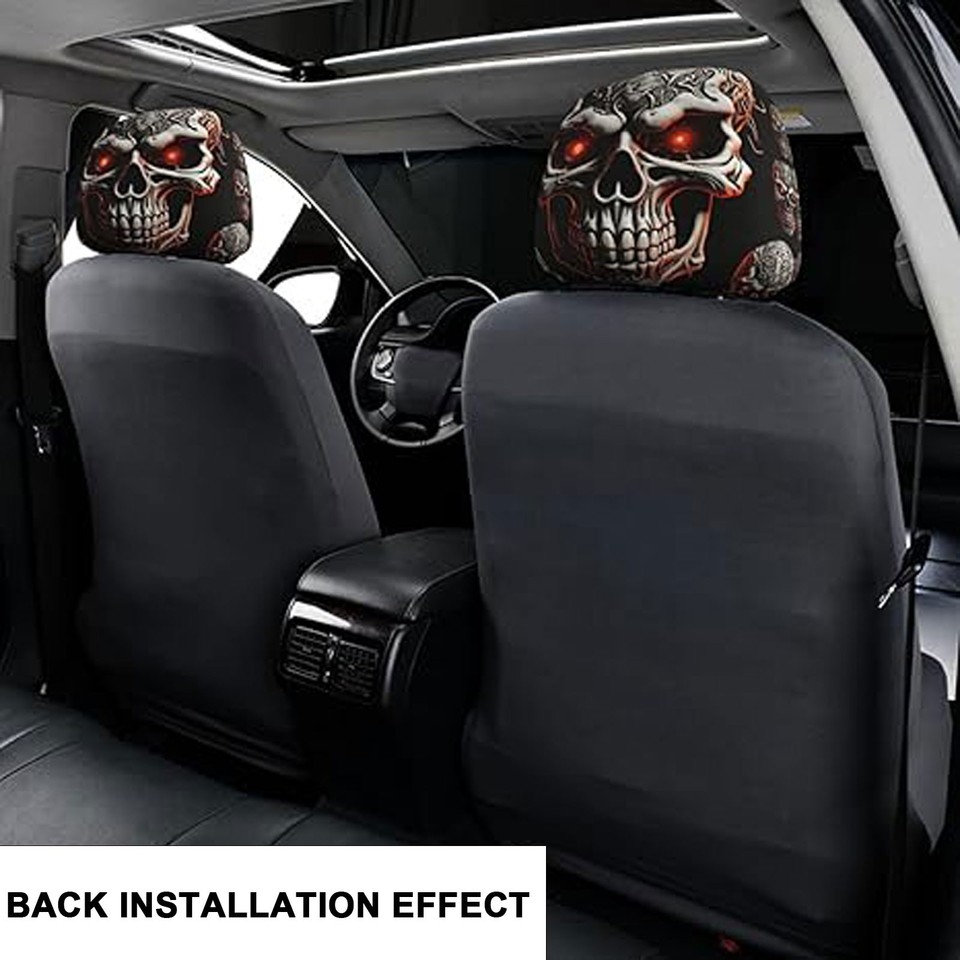Funny Decoration Spoof Face Headrest Cover Halloween Ghost Demon Skull ...