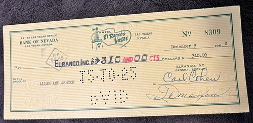 El Rancho Vegas To Allan & Aston Actress Endorsed In Ink Las Vegas ...