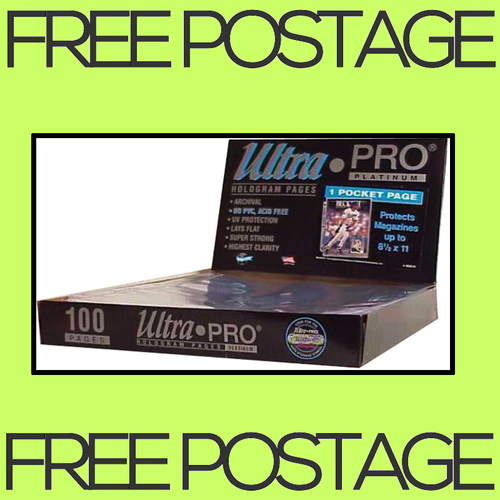 NEW Ultra PRO 1-Pocket Trading Card Page - Platinum Series 100 Pages ...