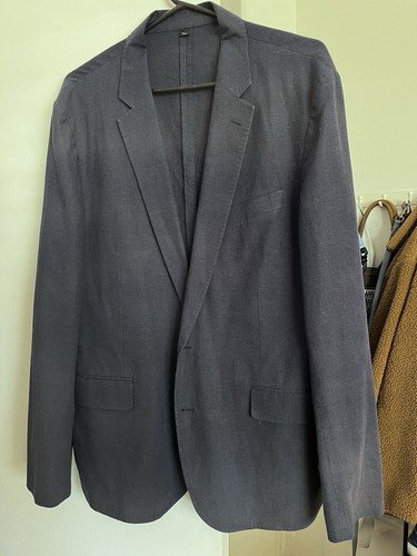 J CREW Ludlow Slim Blue Somelos Cotton-Linen Unstructured Blazer 44R ...