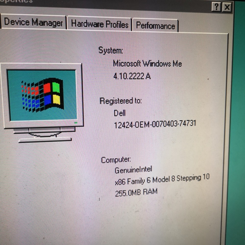 Windows 98 Dell Desktop Pentium 3 iii 1.0Ghz 256MB 80GB DimensionL1000R ...